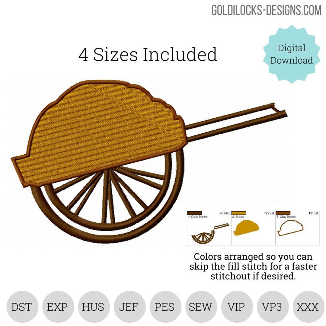 Single Handcart LDS Mormon Pioneer Trek Machine Embroidery Design - Etsy