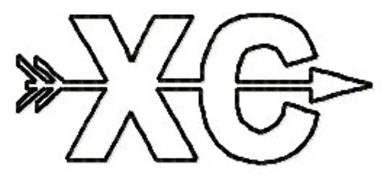 Cross country XC logo embroidery design in fill and outline in - Etsy ...