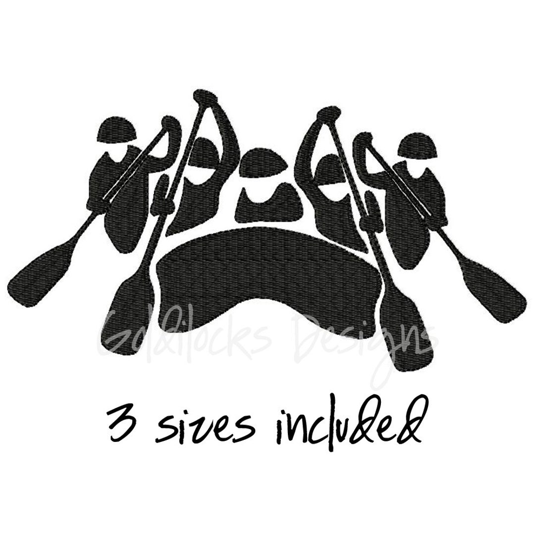 Whitewater River Rafting Embroidery Design in 3 Sizes. - Etsy