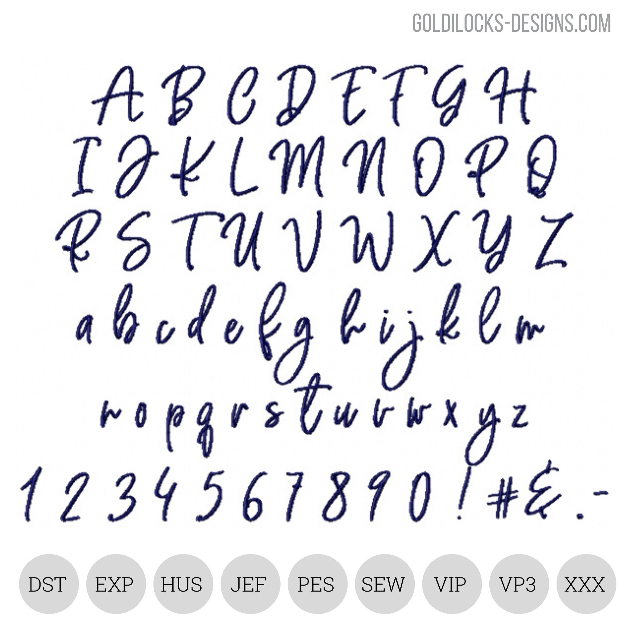 Celeste Script Handwriting Machine Embroidery Font Embroidery - Etsy