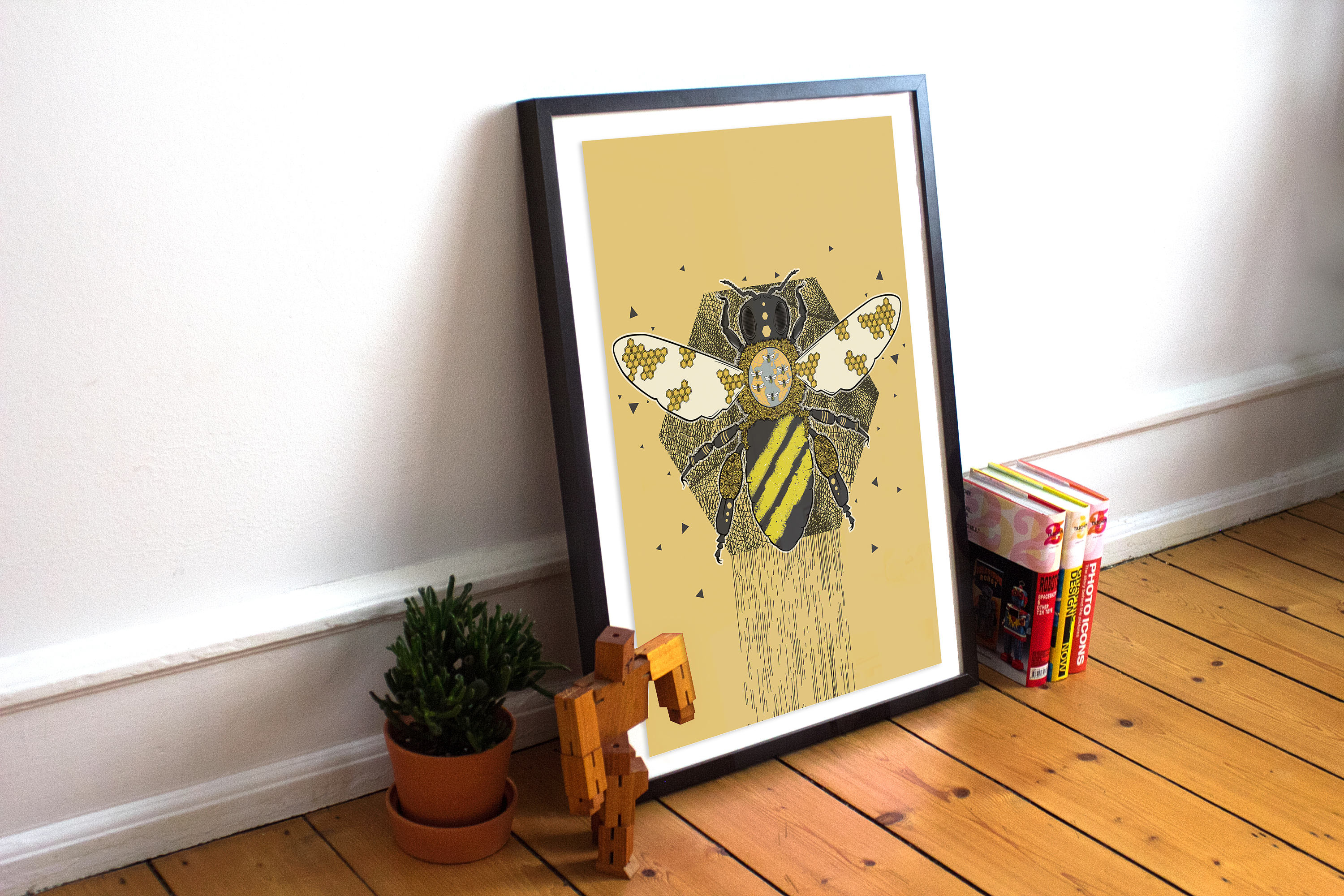 Manchester Bee Art / Illustration print / Poster - Etsy