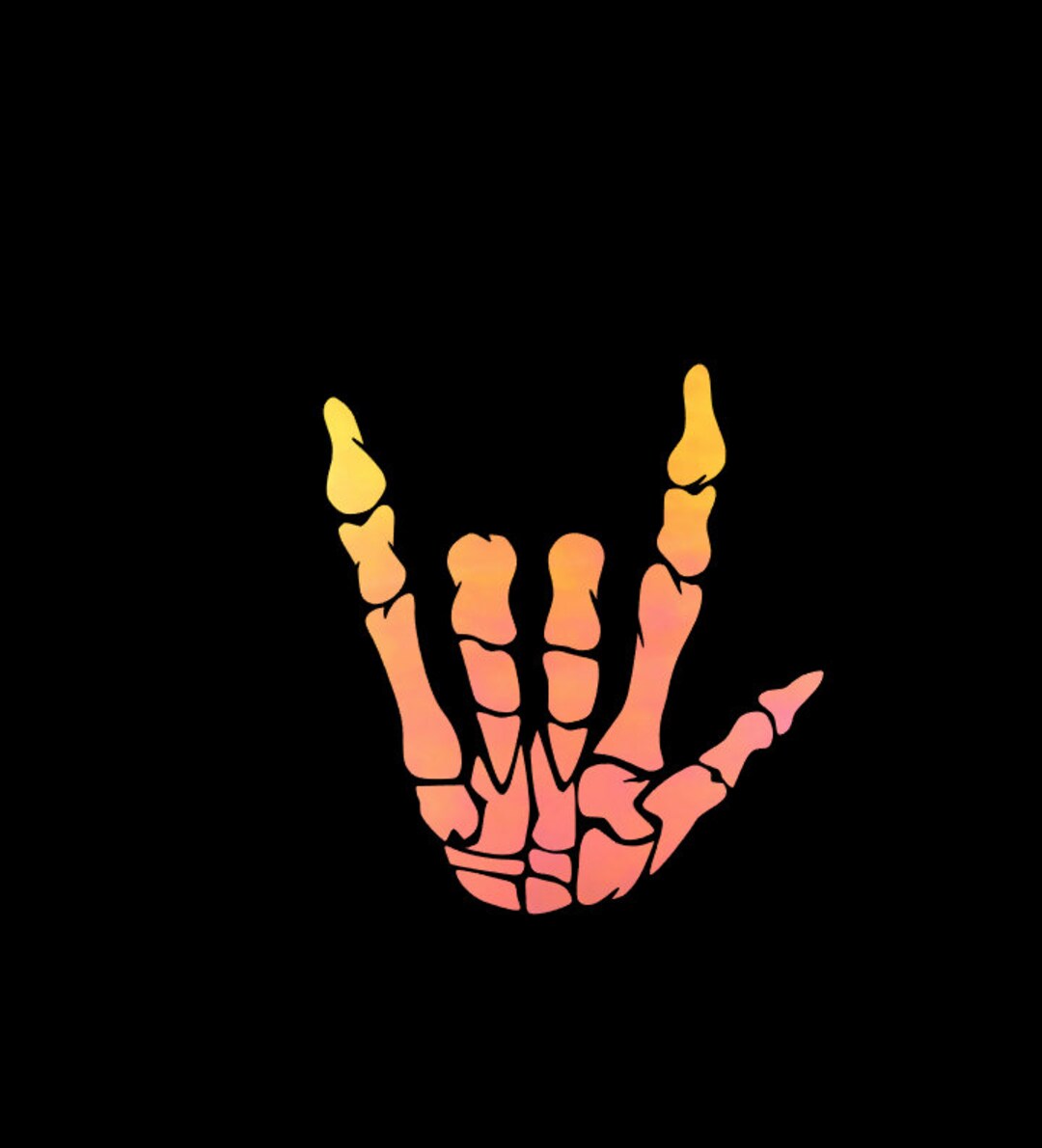 Skeleton Hand Sign Language "i Love You" Gothic Iridescent or Glitter ...