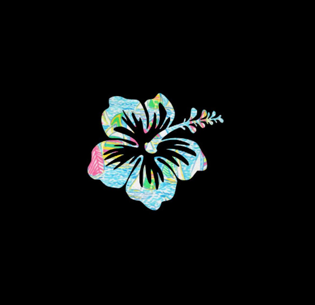 Tropical Hibiscus Flower Decal in Your Favorite Preppy Prints and ...