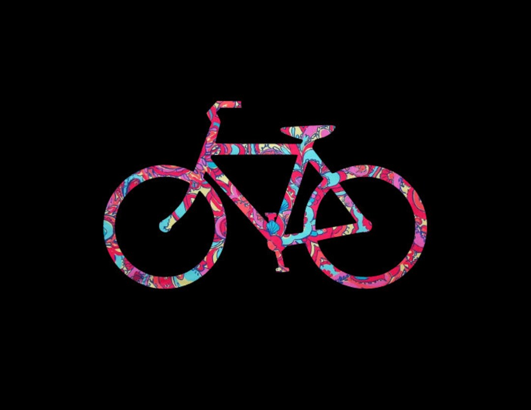 Bicycle Decal, Fun Floral Printed Bicycle Sticker, Preppy Print Vinyl ...