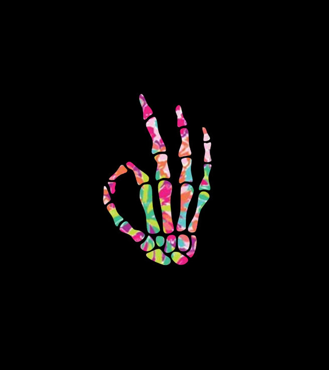 Preppy Pattern Skeleton OK Symbol Adhesive Decal, You Choose the Size ...