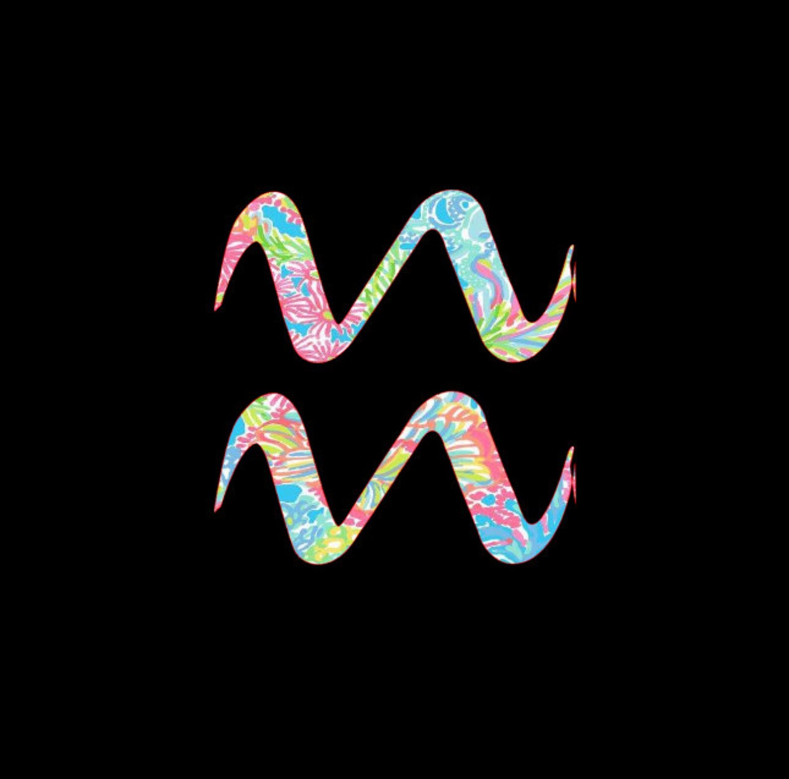 Aquarius Sign of the Zodiac Custom Vinyl Decal Preppy Prints - Etsy