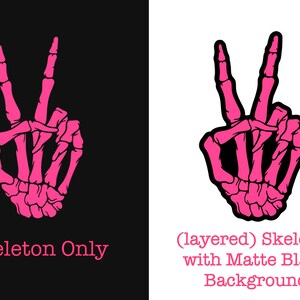 Peace Sign Skeleton Hand Adhesive Decal, You Choose the Size and Color ...
