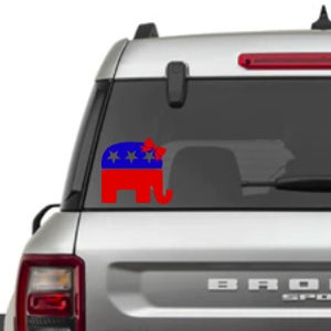 GOP Republican Elephant Decal, With or Without Bow, Choice of Color and ...
