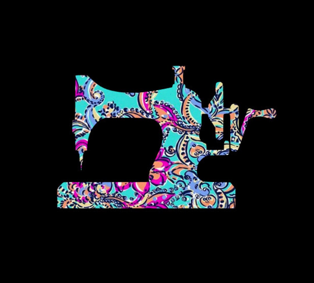 Vintage Sewing Machine Silhouette Decal, Vinyl Decal, Seamstress ...