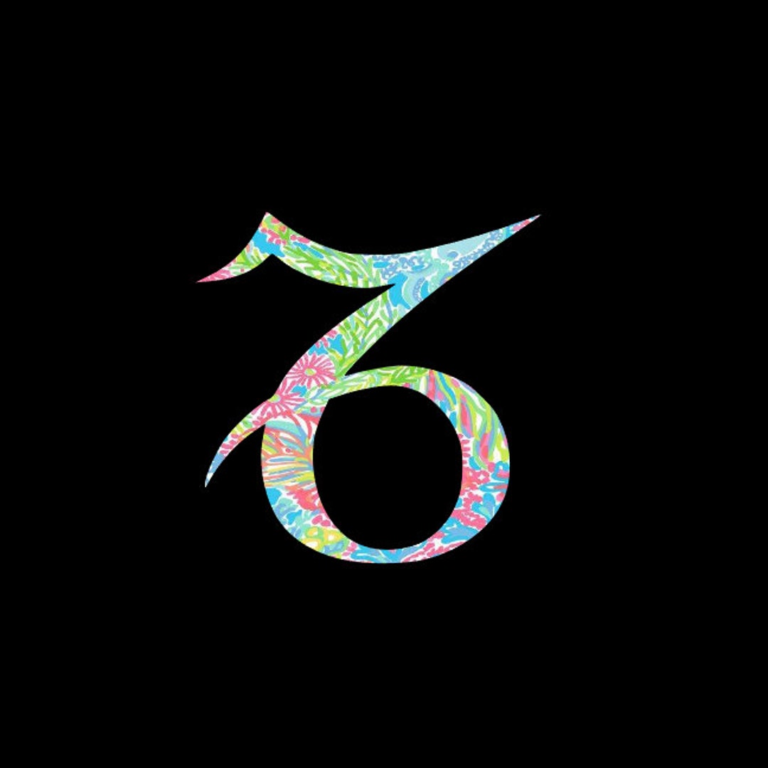 Capricorn Sign of the Zodiac Custom Vinyl Decal, Preppy Prints, Sun ...