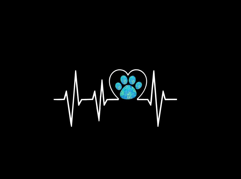 Paw Heartbeat Decal, Dog Print, Paw Print, Puppy, Car Decal, Pattern ...