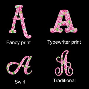 Single Initial Monogram Decal ~ Preppy Prints ~ Choose Your Letter ...
