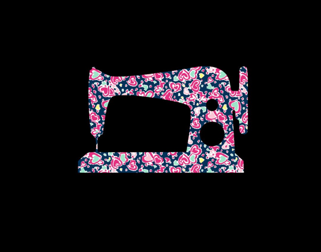 Vintage Sewing Machine Silhouette Decal, Vinyl Decal, Seamstress ...