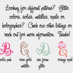 Swirls and Hearts Single Initial Monogram Decal ~ Preppy Prints ...