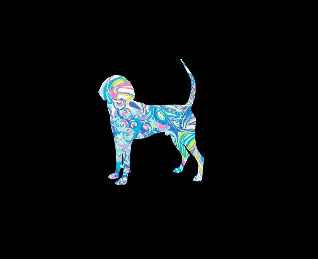 Coonhound Dog Decal Patterned Vinyl Decal in Many Prints and Sizes ...