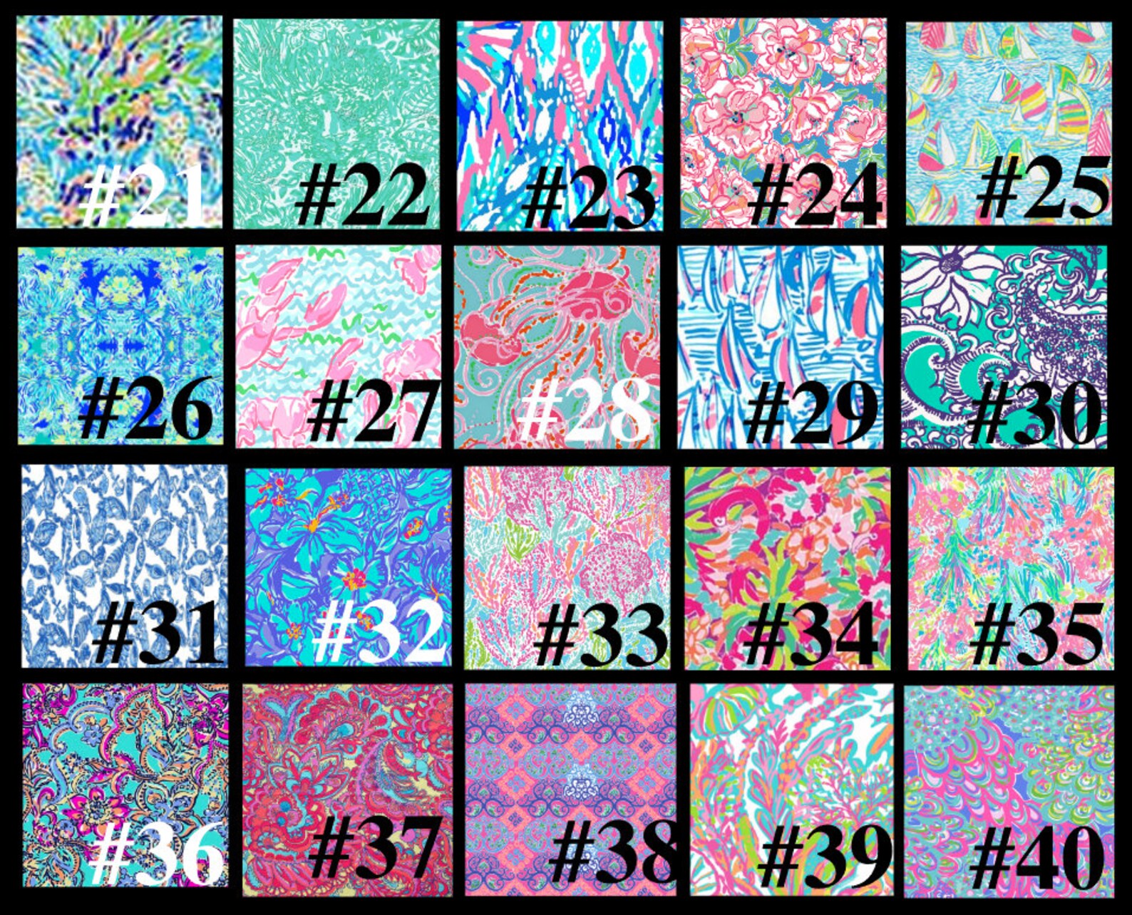 Swirly Split Letter Monogram Decal in many preppy prints and | Etsy