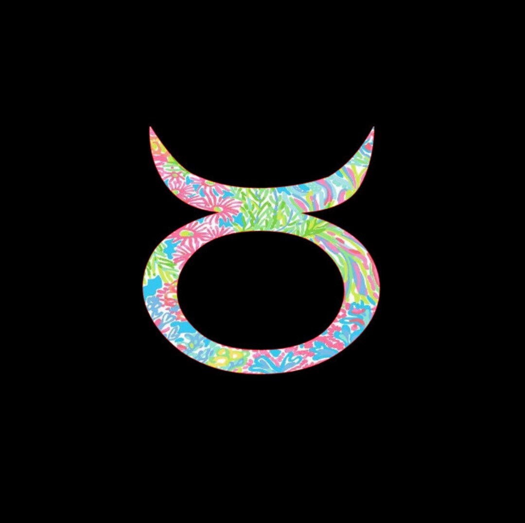Taurus Sign of the Zodiac Custom Vinyl Decal, Preppy Prints, Sun Sign ...