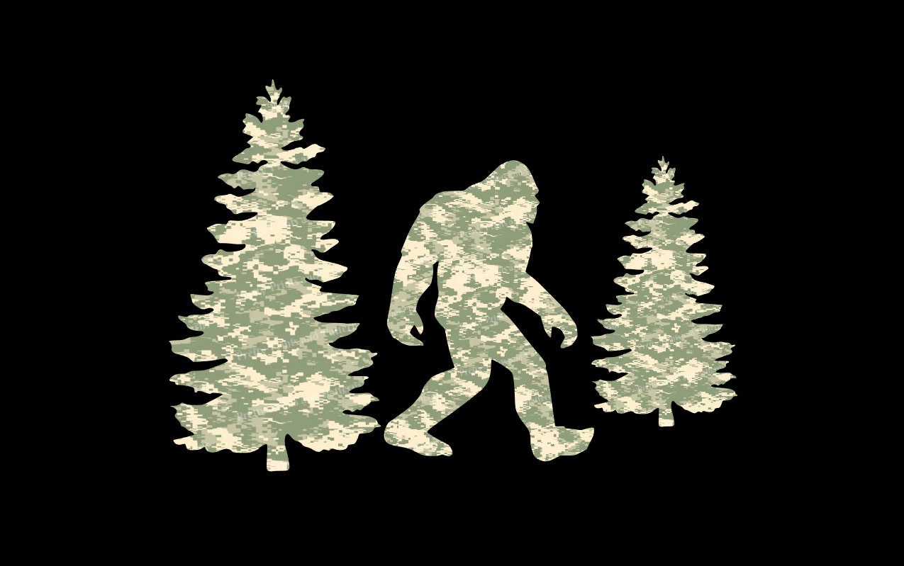 Bigfoot Walking Through the Pine Trees Decal in Your Choice of Sizes ...