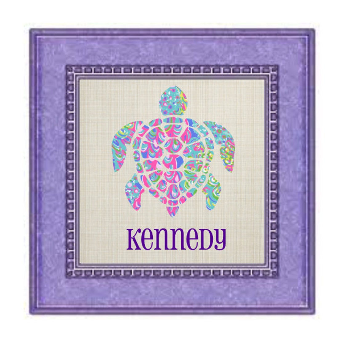 Sea Turtle Decal Preppy Patterned Viny Car Windows | Etsy