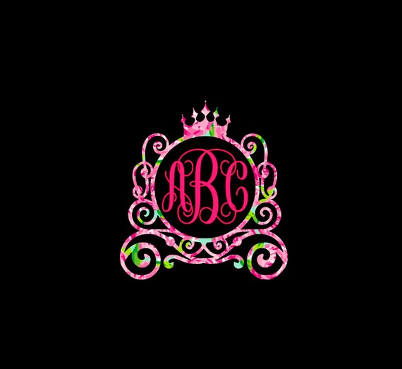 Princess Carriage Monogram Decal Complete in Pretty Patterns - Etsy