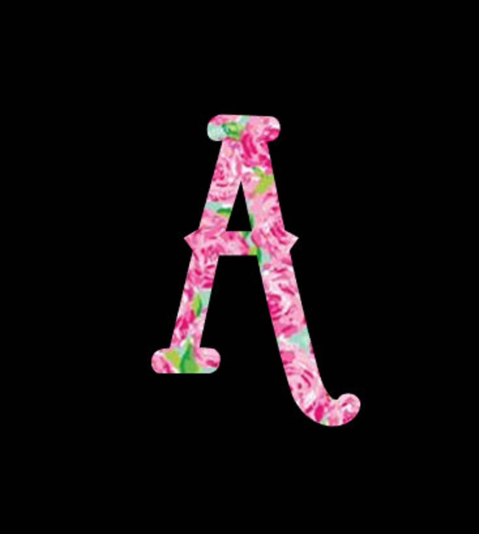 Single Initial Monogram Decal Preppy Prints Choose Your | Etsy