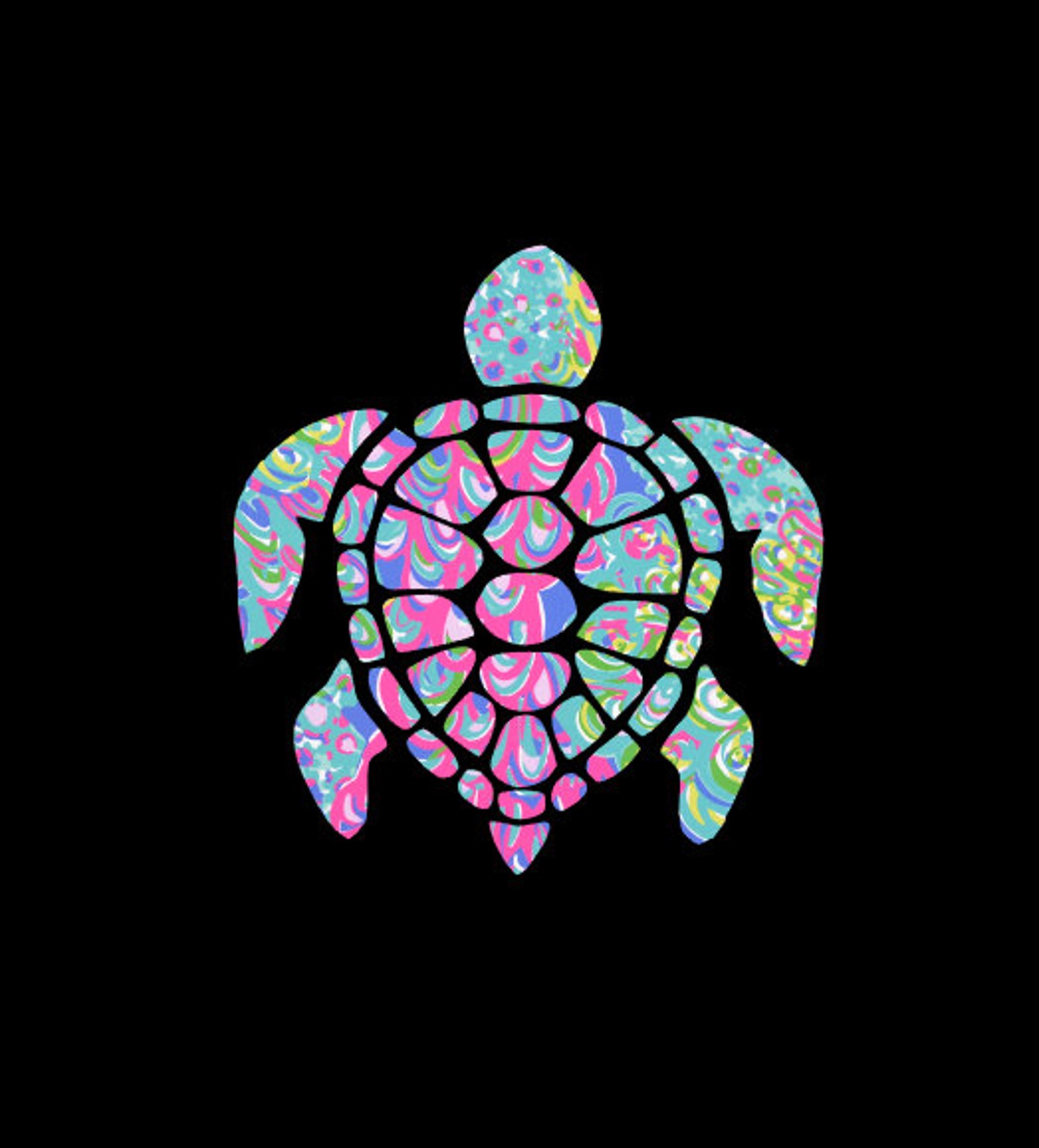 Sea Turtle Decal, Preppy Patterned Viny, Car Windows ~ Tumblers ...