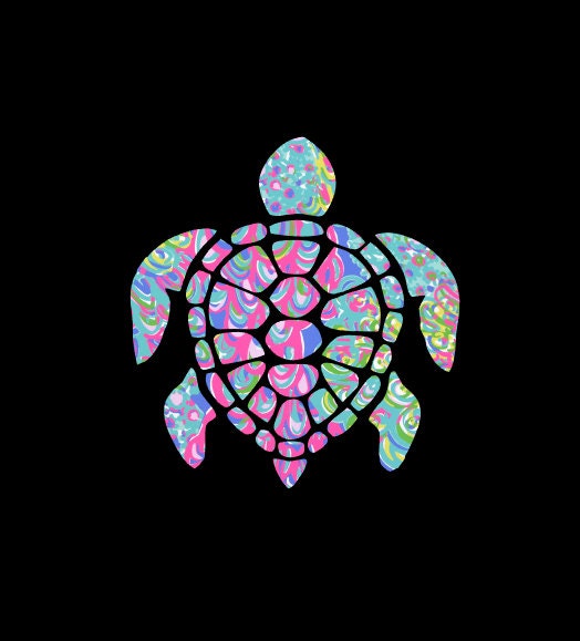 Sea Turtle Decal, Preppy Patterned Viny, Car Windows ~ Tumblers ...