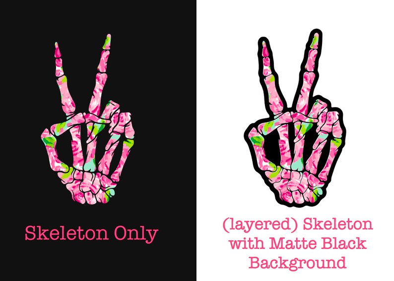 Skeleton Hand Peace Sign Adhesive Decal, You Choose the Size and ...