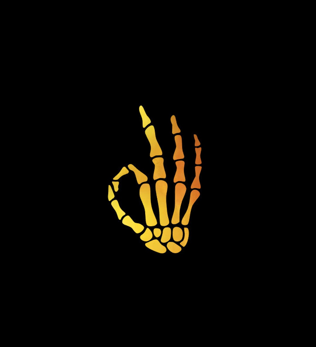 Skeleton Hand OK Sign Gothic Iridescent or Glitter Adhesive Decal in ...