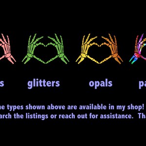 Gothic Iridescent or Glitter Skeleton Heart Hands Adhesive Decal in ...