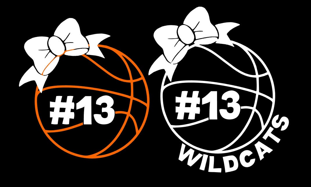 Basketball Silhouette Decal With Player Number and Name, Boy or Girl ...