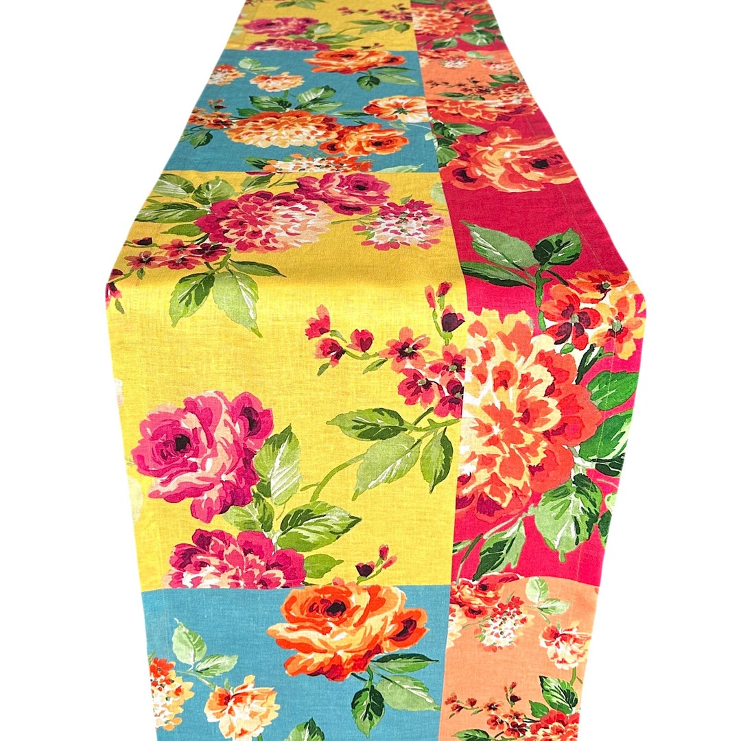 Maximalist Colorful Table Runner. Summer Vibes Patio Decor. - Etsy