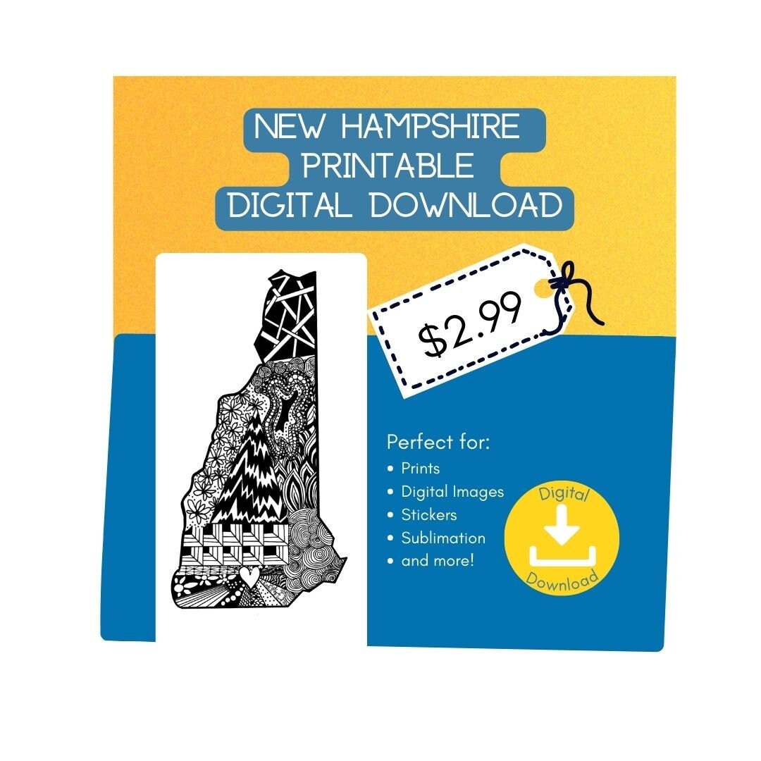 NH Live Free or Die - Printable - Digital - Digital Download - Instant ...