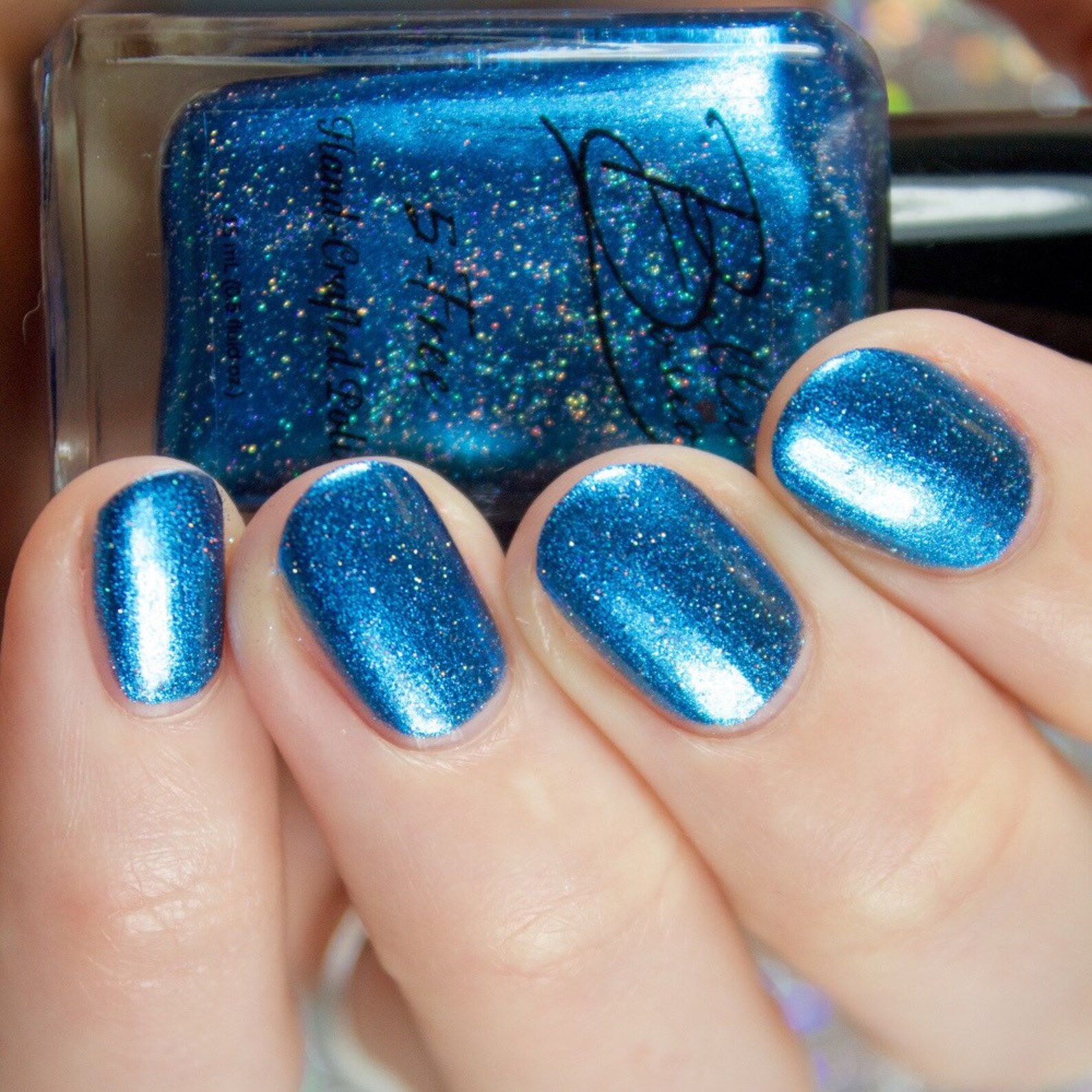 Saphira Metallic Light Blue Nail Polish With Small Specs of - Etsy