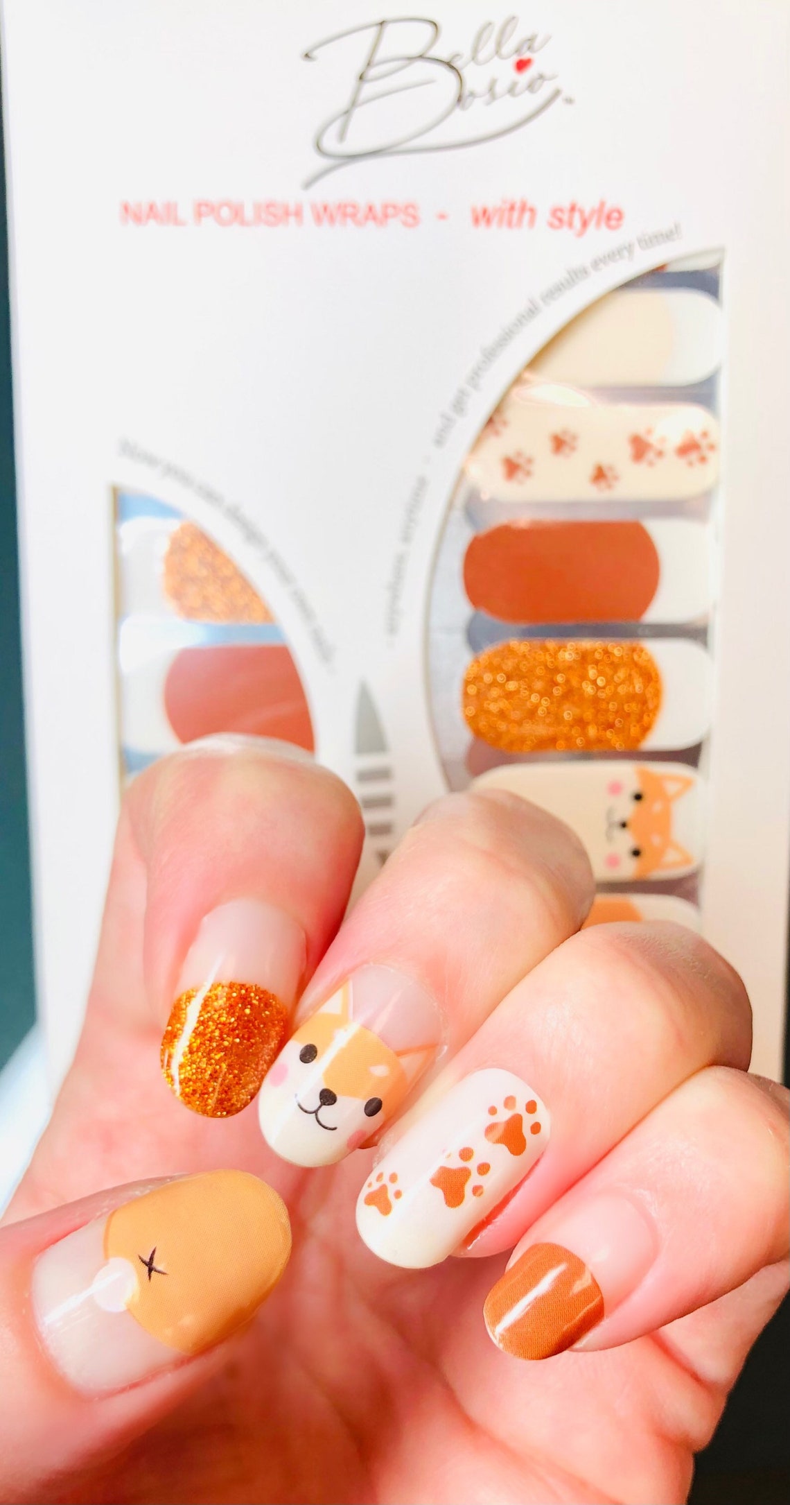 A Corgi Frenzy Corgi Dog Nail Polish Wrap Strips for Short | Etsy