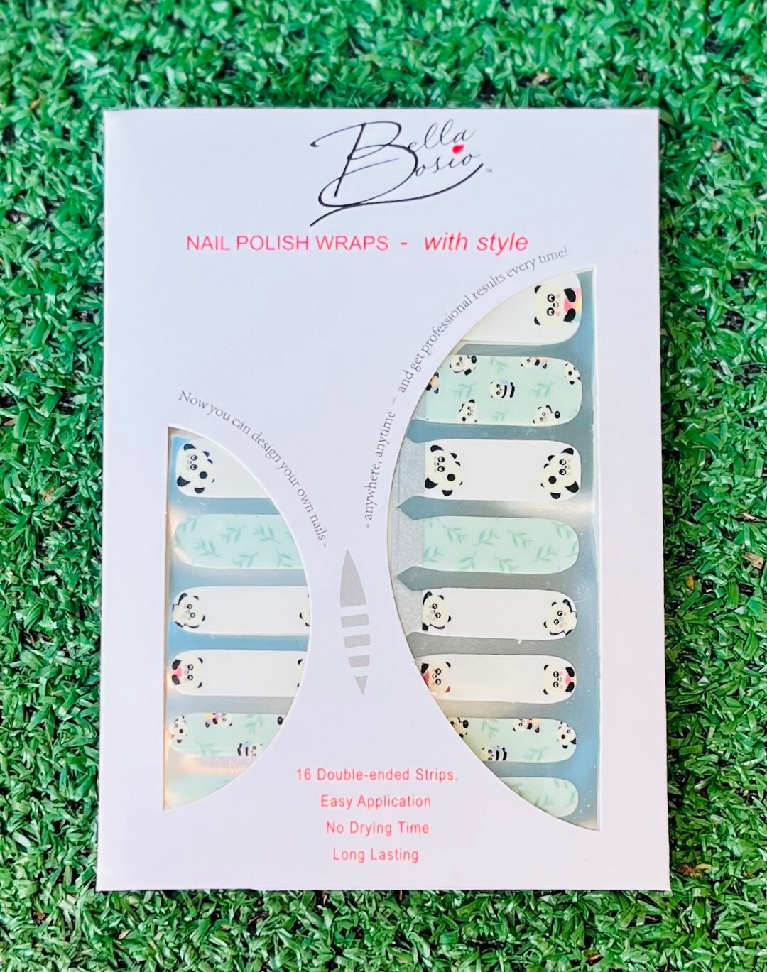 Kids - Panda Party Nail Polish Wrap Strips for Kids Nails - Etsy