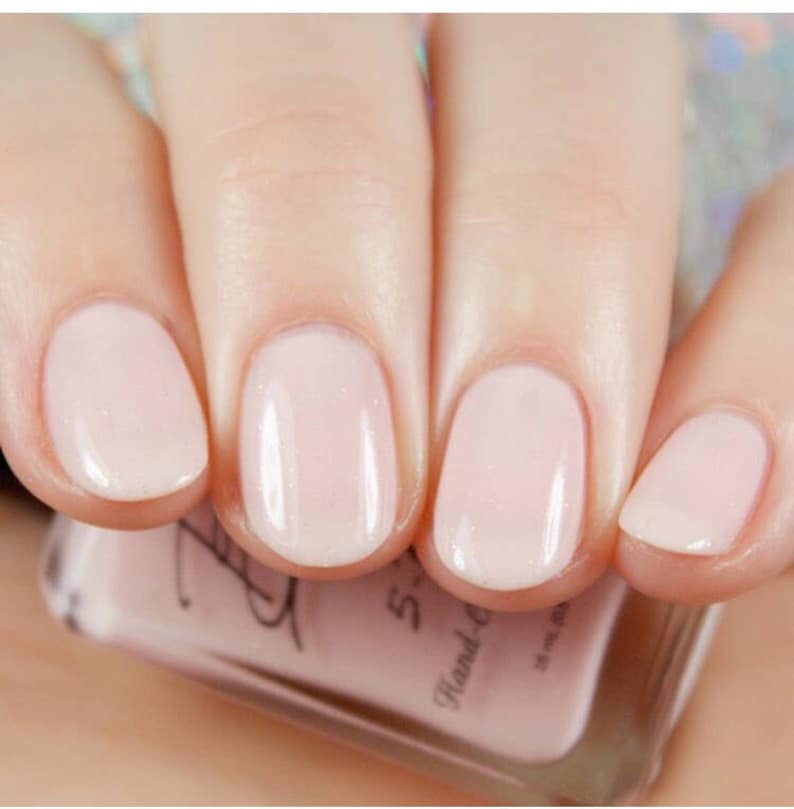 Sheer Pink Nail Polish – Milky Jelly Finish With Micro Glitter - Etsy