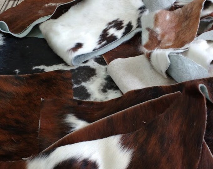 Genuine Cow Hide Cowhide Hair on Hide Leather Remnants Scraps Pieces ...