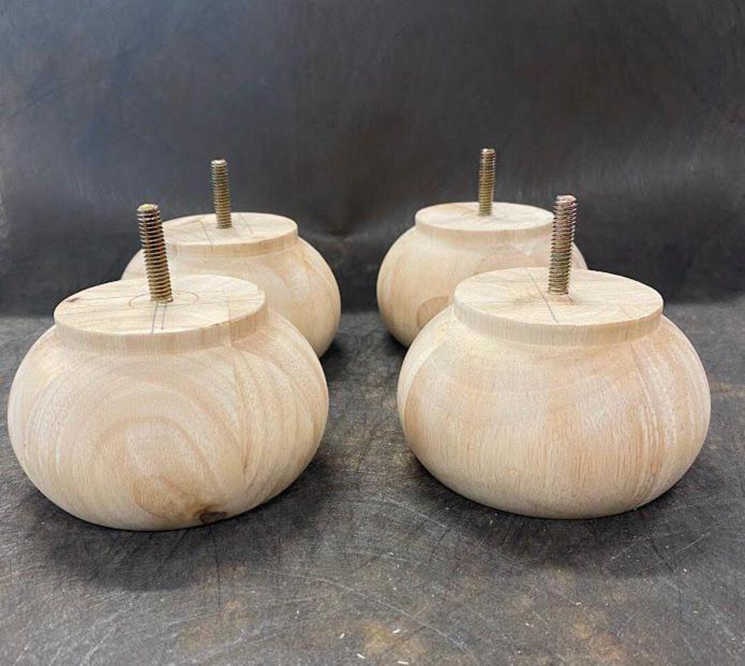 2 1/2" 5200 Bun Furniture Legs Feet Unfinished Wood Couch Chair Sofa 2 ...