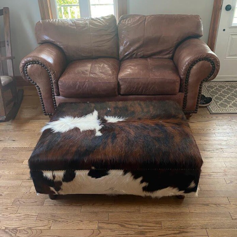 Cowhide Ottoman - Etsy