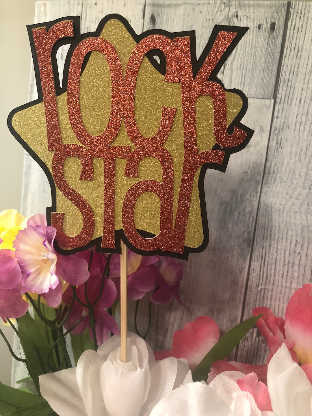 Rock Star 7” Cake Topper | Rock Star Topper | Rockstar | Music Topper ...