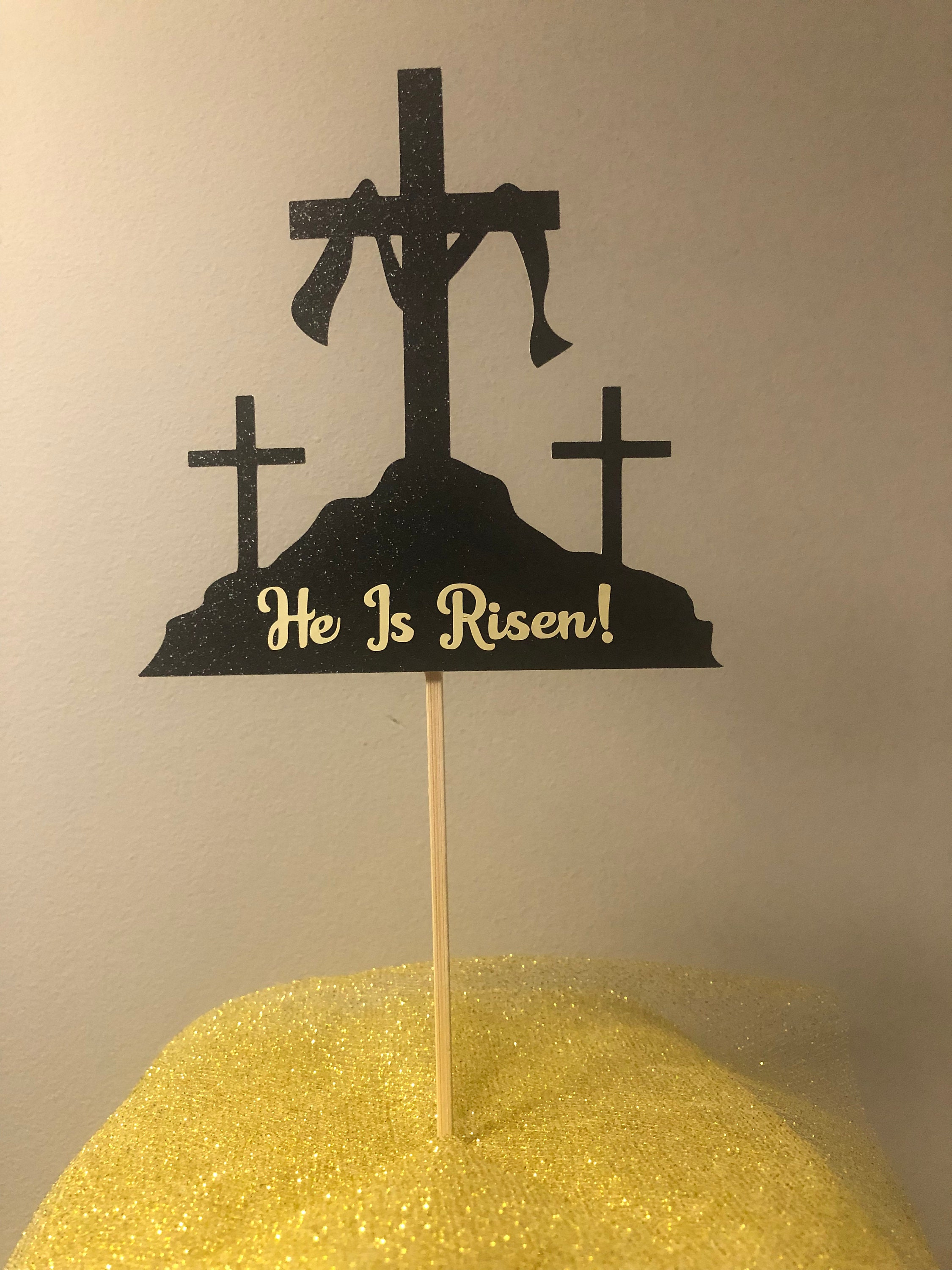 He is Risen 5” Cake Topper | Bible Topper | Christian Cake Topper ...