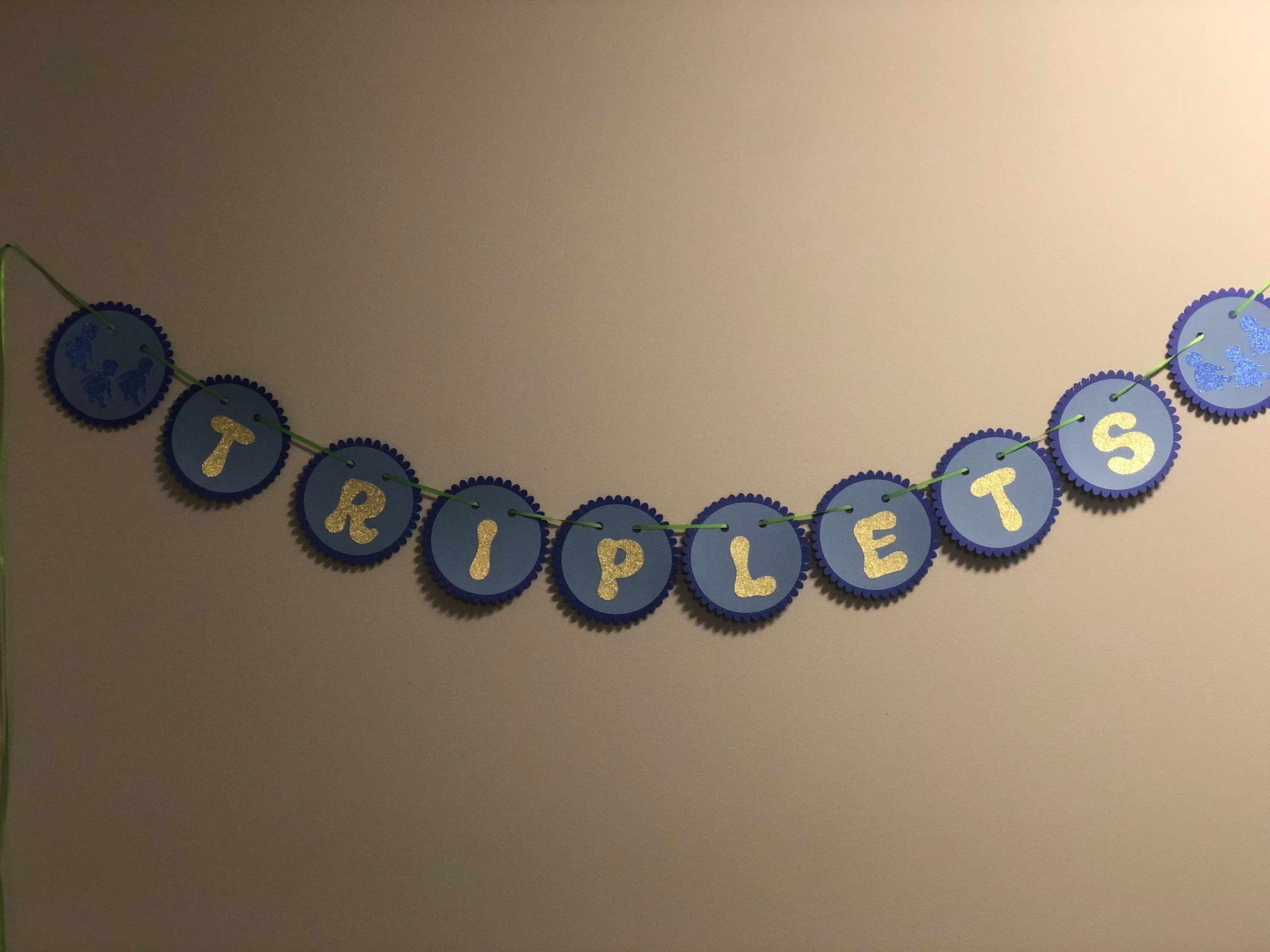 Triplets Banner | Triplets | Gender Reveal Banner | Pregnancy ...