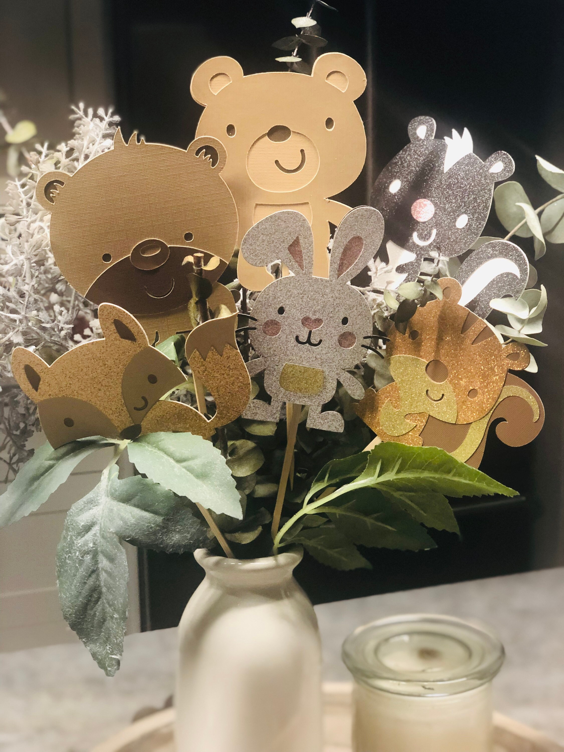 Woodland Animal Centerpieces 5 Woodland Toppers Woodland Centerpieces ...