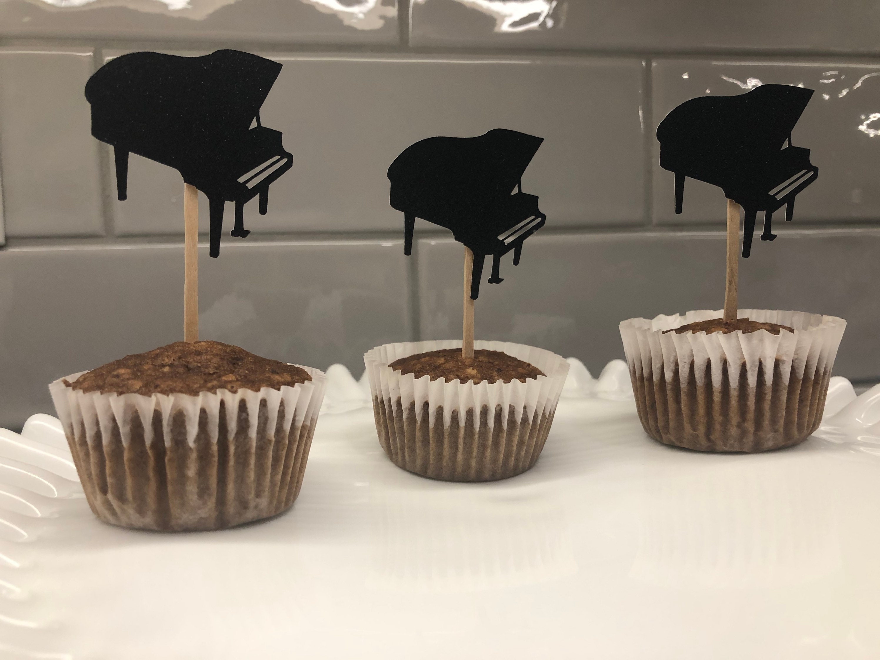 Grand Piano 2” Cupcake Toppers Set of 12 | Piano Toppers | Cupcake ...