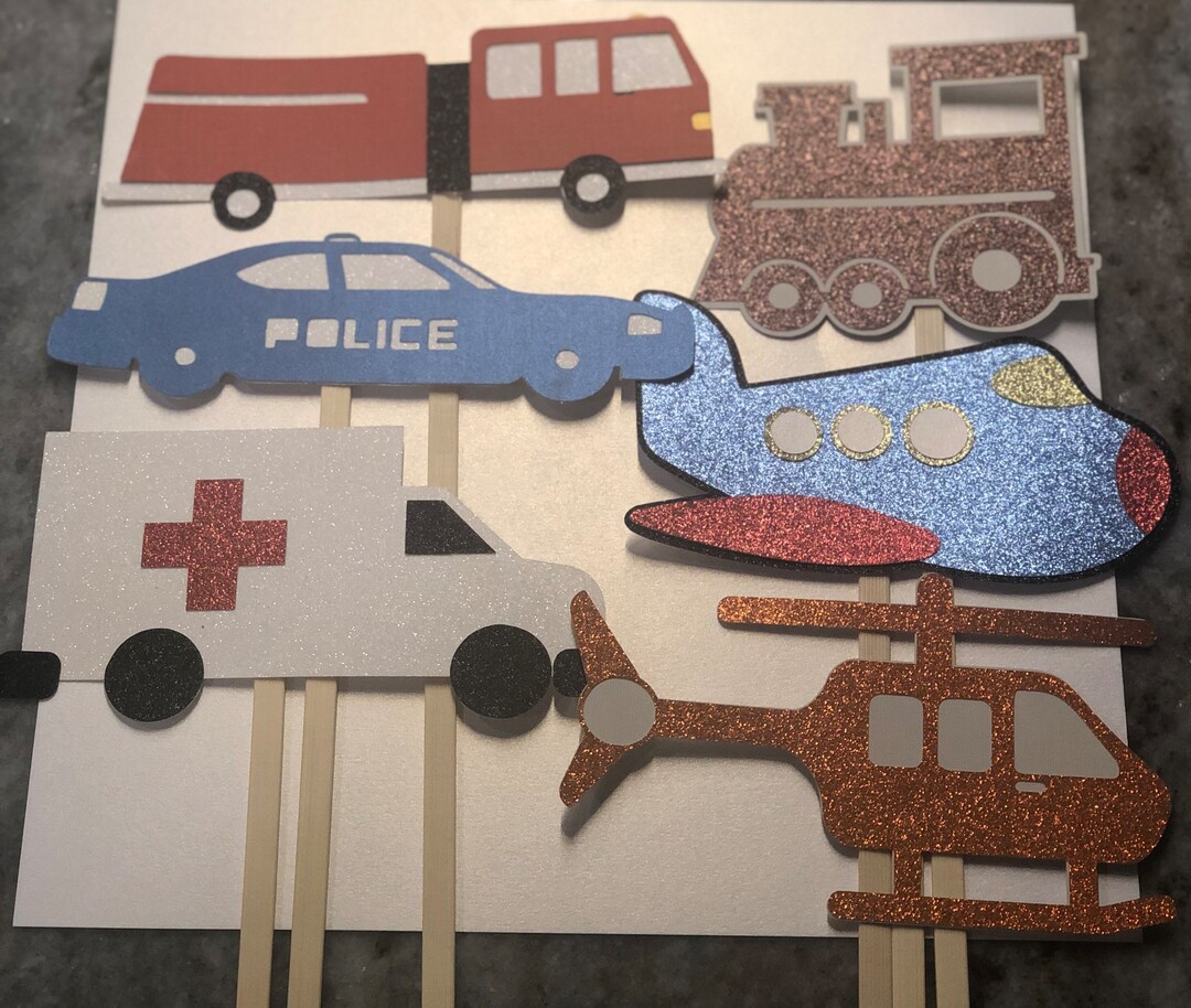 Vehicle Centerpieces/die Cuts (4”) | (fire; Police; Ambulance; Air ...