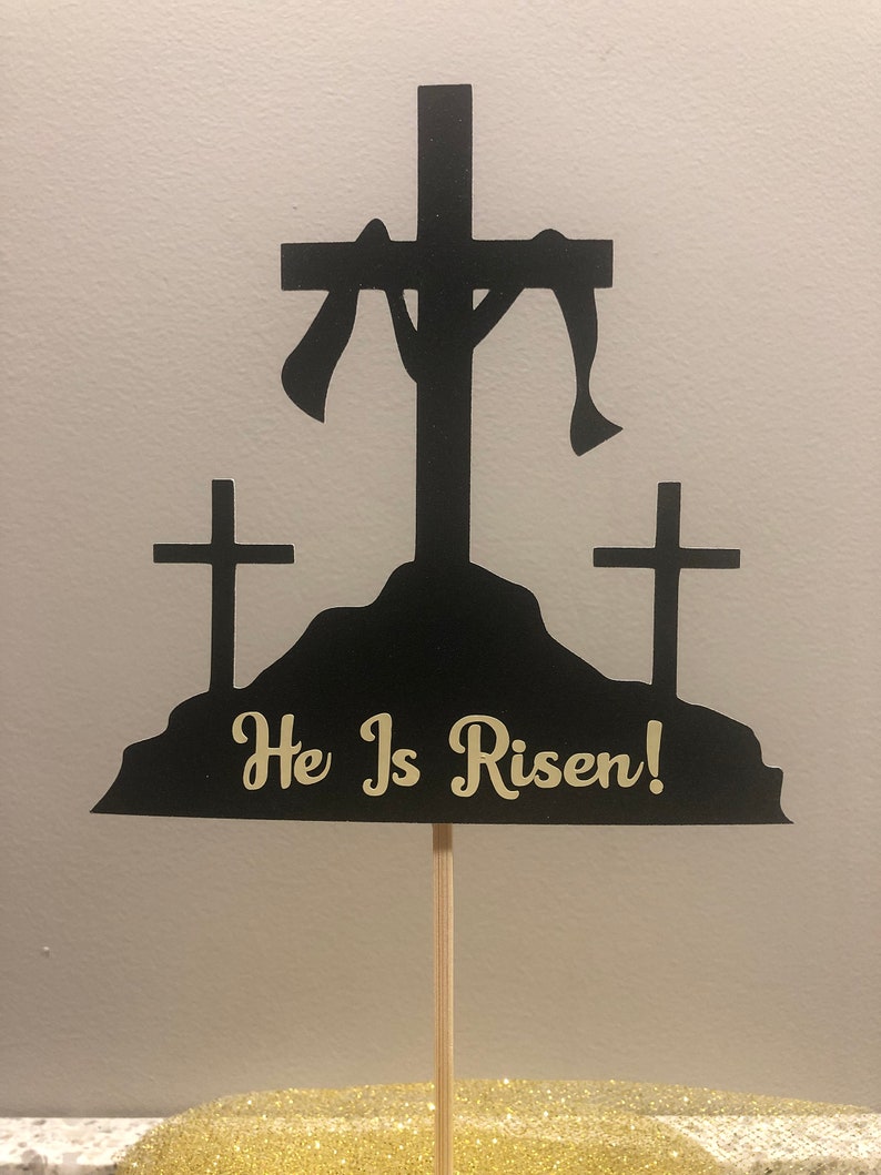 He is Risen 5” Cake Topper | Bible Topper | Christian Cake Topper ...