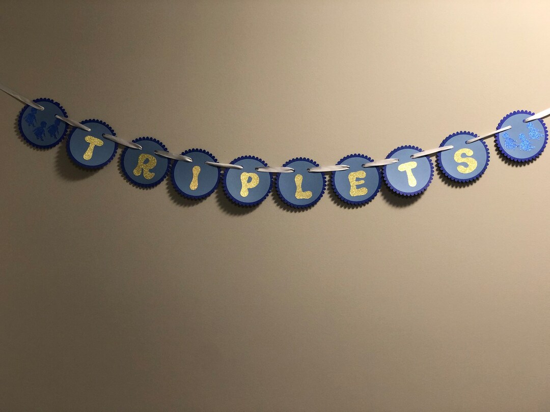Triplets Banner | Triplets | Gender Reveal Banner | Pregnancy ...