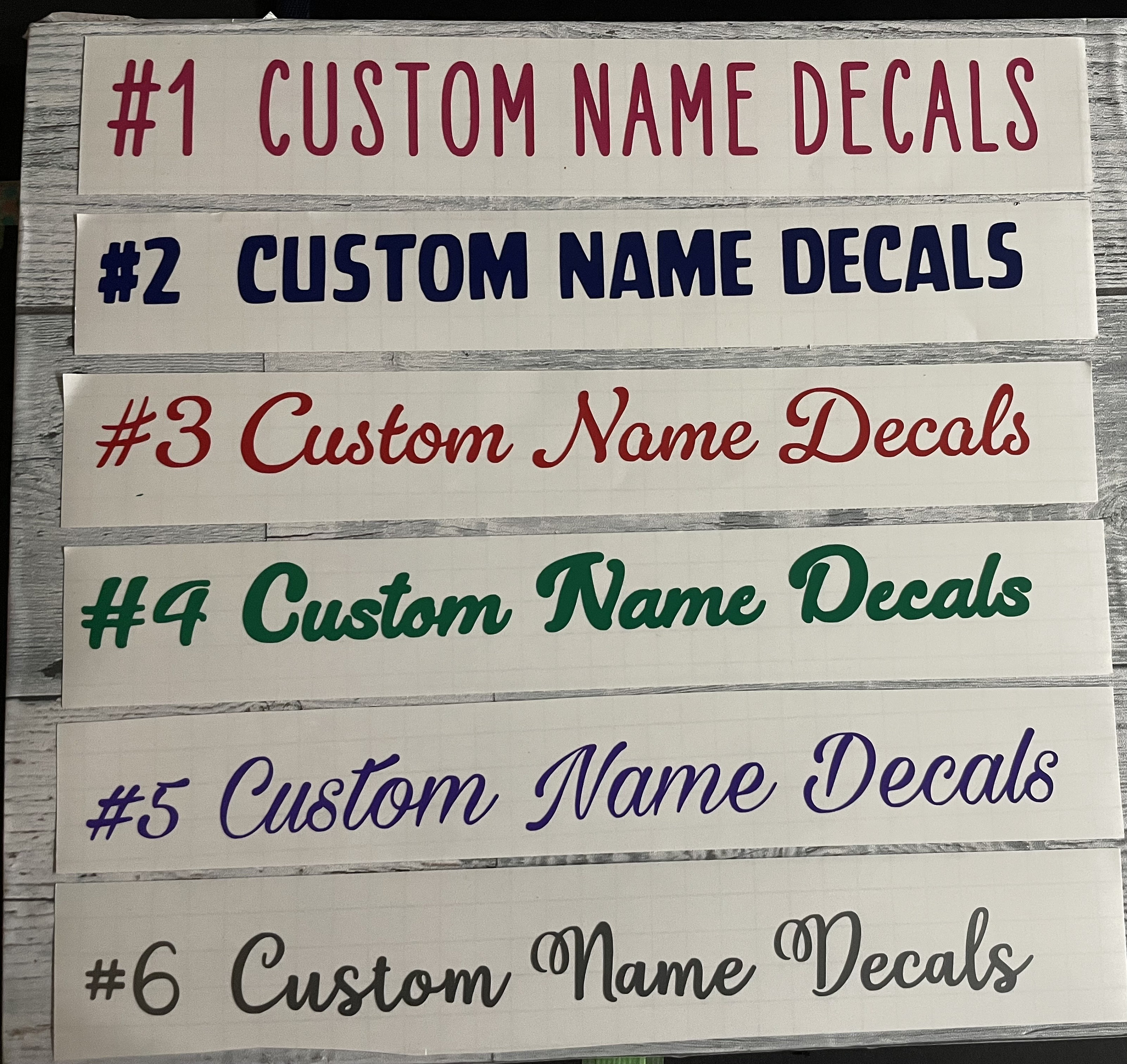 Vinyl Name Decals Decals Name Decals First Name Decals Vinyl Labels ...