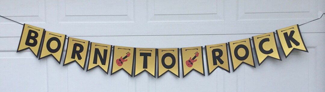 Born to Rock Banner | Rockstar Banner |birthday Party Banner | Rock N ...